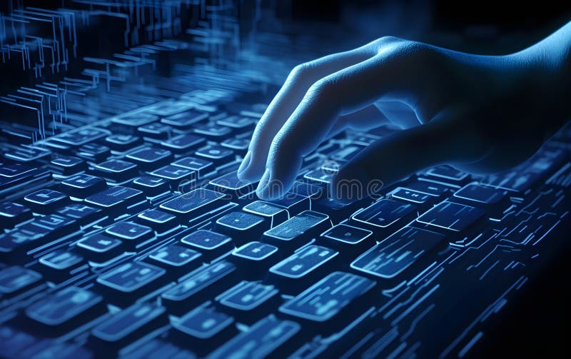 Hand Typing on a Keyboard with World Map in the Background Stock ...