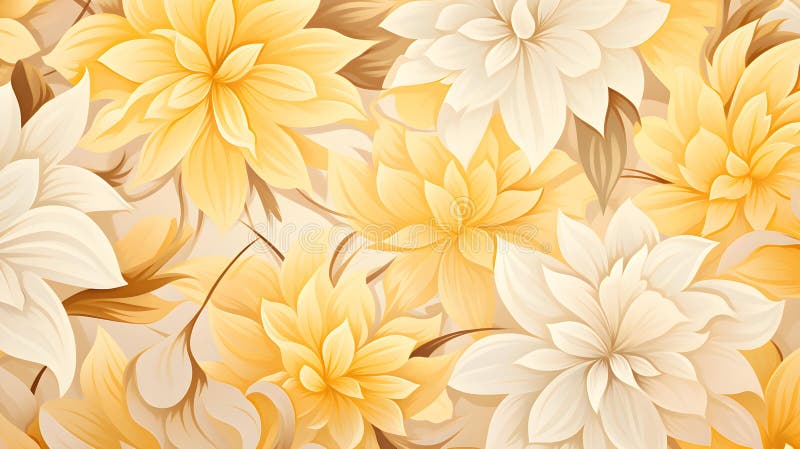 Background of Illustrated Light Yellow Flowers. Creative Wallpaper ...