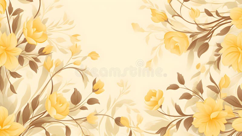 Background of Illustrated Light Yellow Flowers. Creative Wallpaper Stock Illustration ...
