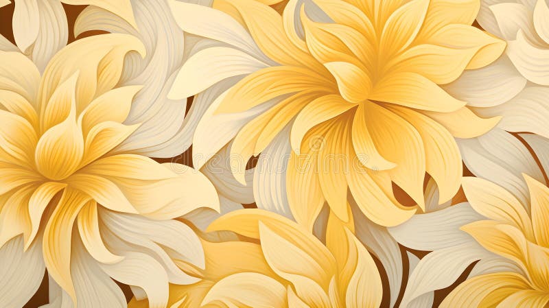 Background of Illustrated Light Yellow Flowers. Creative Wallpaper ...