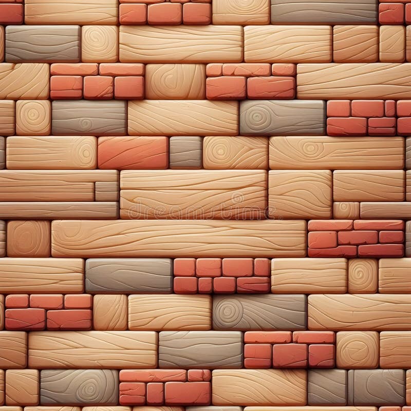 Background Illustration Bricks Wood Pattern Seamless Stock Illustration ...