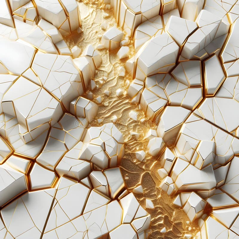 Background Illustration 3d Render Geometric Pattern White and Gold Ai ...