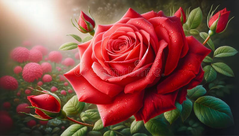 Background Illustration One Flower Rose Ai Generator Stock Illustration - Illustration of rose ...