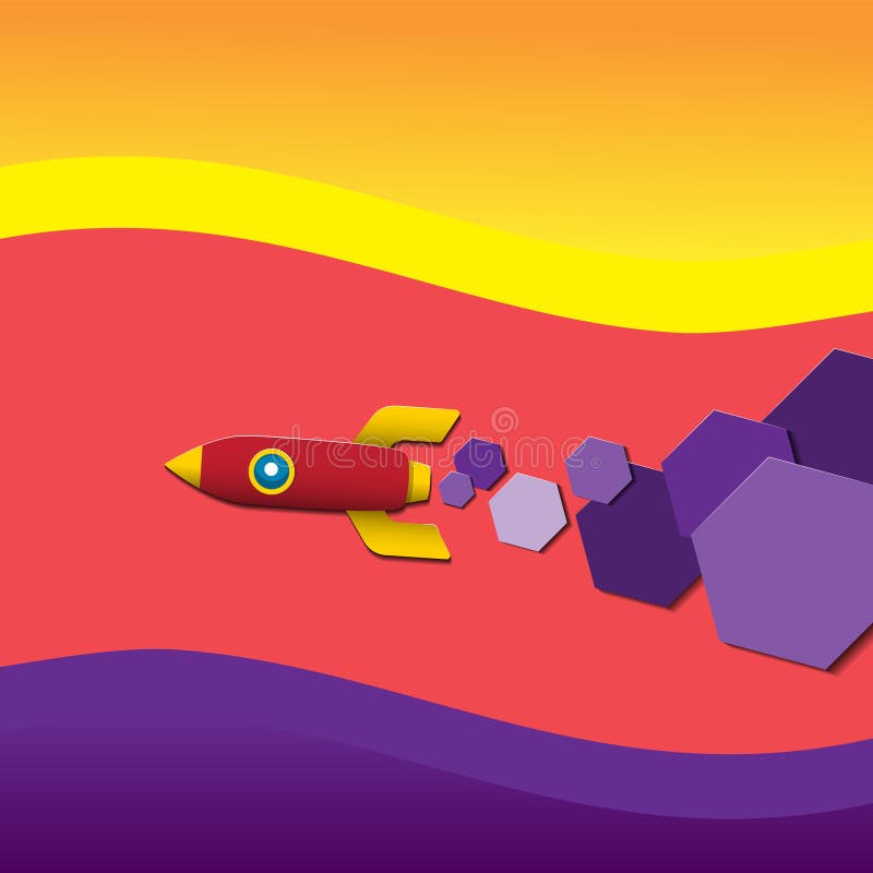 Background Illustration of a Rocket with the Geometric Elements of the ...