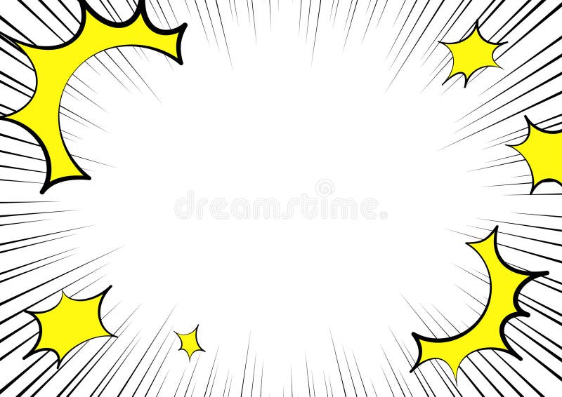 Background Illustration of Yellow Shock Wave Comic Marks and ...