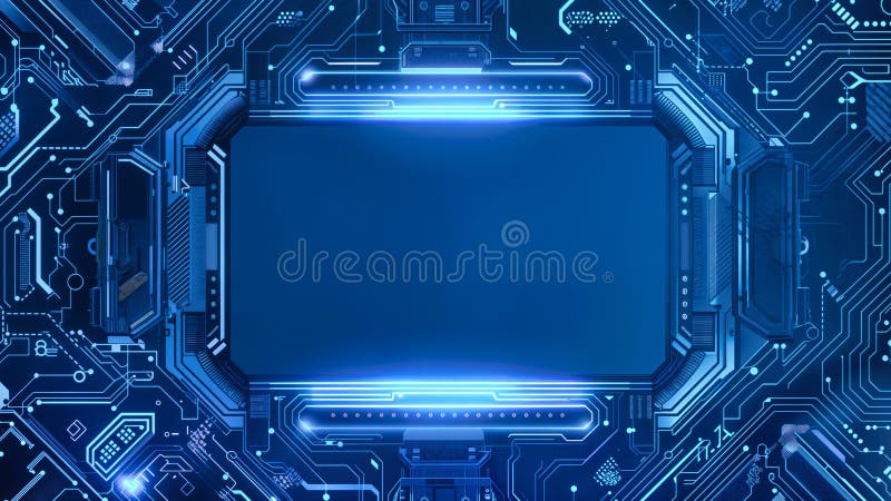 Background Image of an Abstract Circuit Board with a Rectangular Frame ...