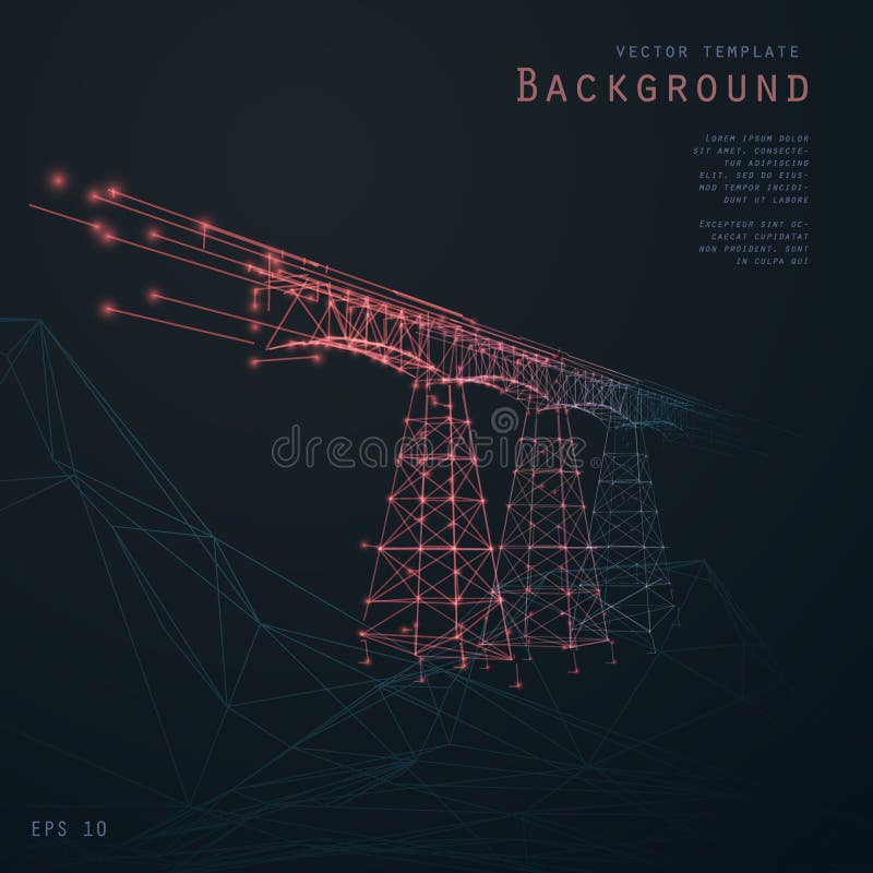 Background Image of a Bridge. Vector Abstract Perspective Composition ...