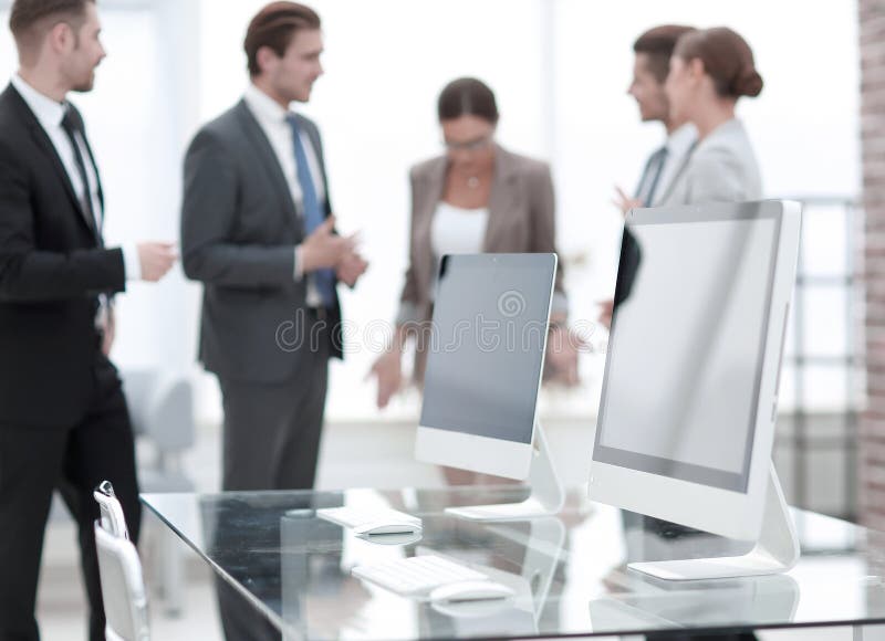 Background Image of a Business Team in a Modern Office Stock Image ...