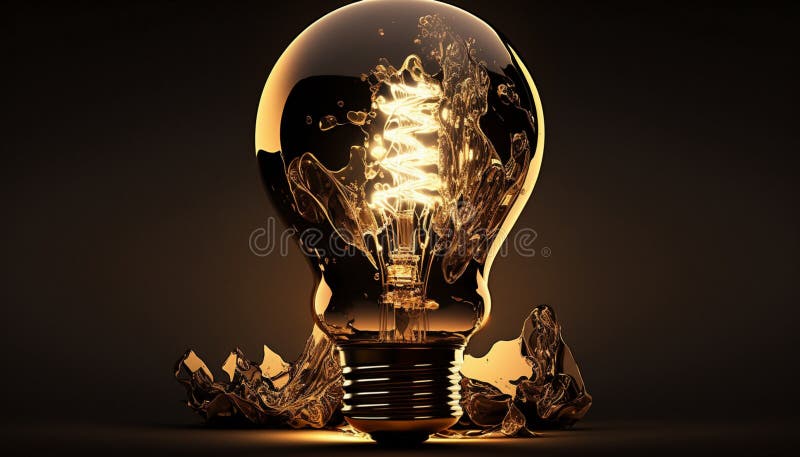 A Light Bulb Turned on Wallpaper Background Image Generative AI Stock ...