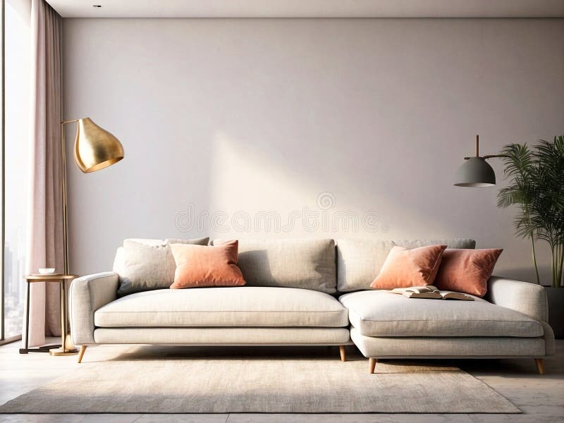 A Background Image of a Modern Living Room Setting with a Large Empty ...