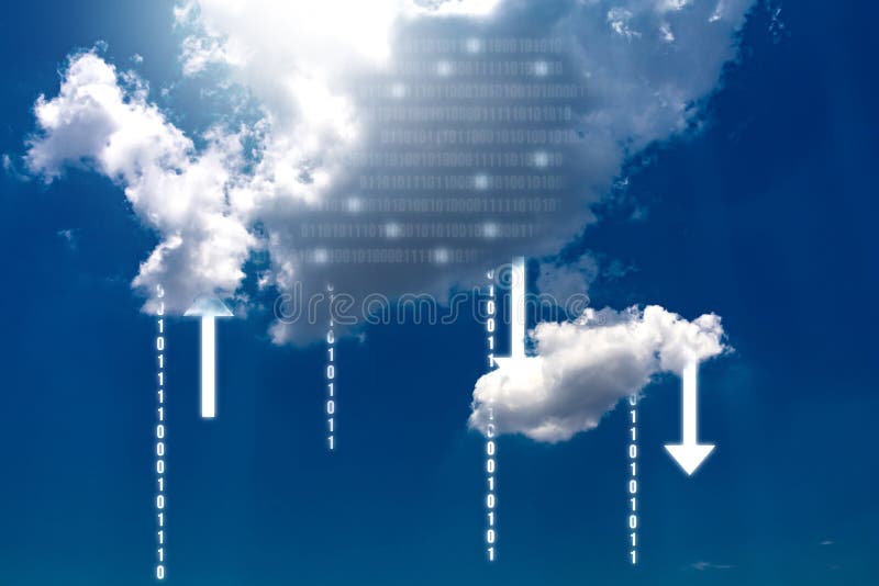 Background Image with Cloud Computing Technology Concept on Blue Sky ...