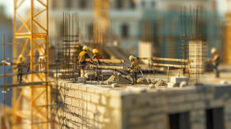 Background Image of Construction Workers Working at a Building Site ...