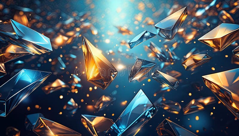 A Background Image Depicting Falling Shards Of Glass Stock Illustration Illustration Of Blue