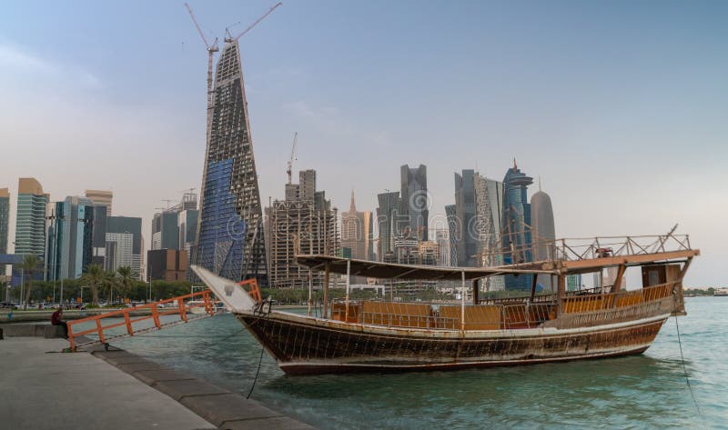 Background Image of Doha City Editorial Stock Photo - Image of famous ...