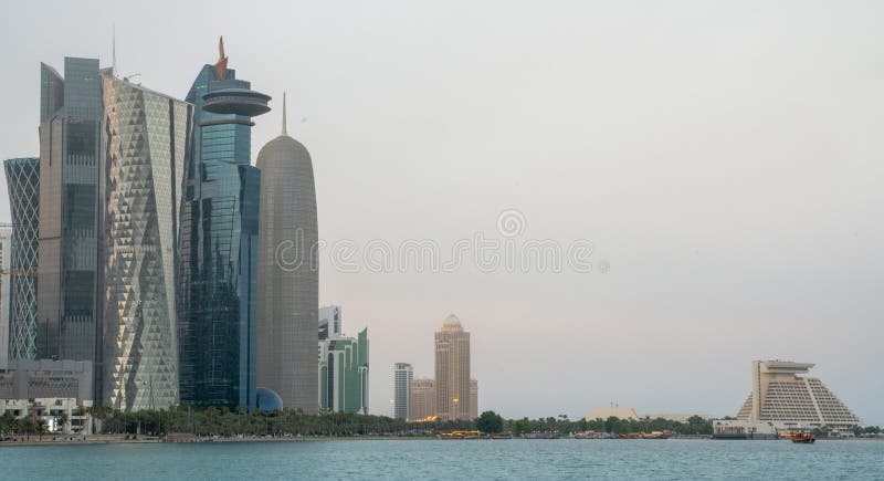 Background Image of Doha City Editorial Photo - Image of city, district ...