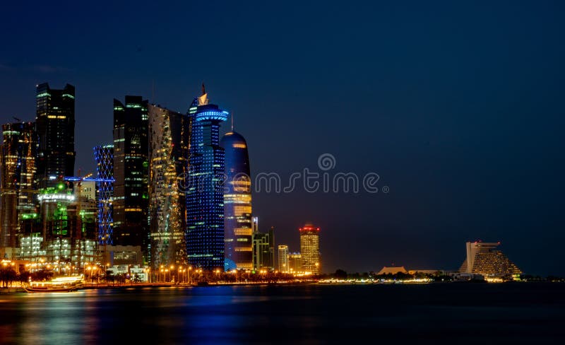 Background Image of Doha City Editorial Image - Image of landscape ...