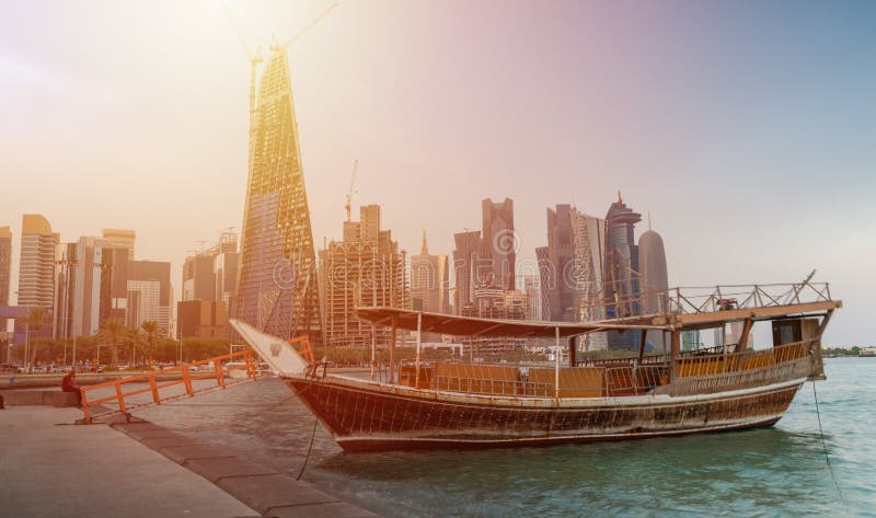 Background Image of Doha City Stock Photo - Image of downtown, landmark ...