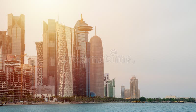 Background Image of Doha City Stock Photo - Image of corniche ...