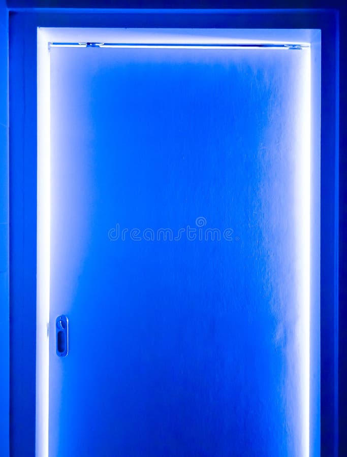 The Background Image from the Door Wall with Blue Light Reflecting on ...