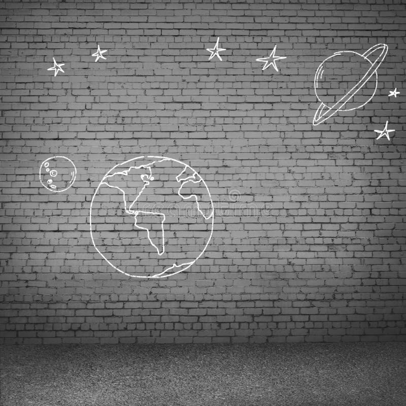 Background Image with Drawn Earth Planet Stock Illustration ...