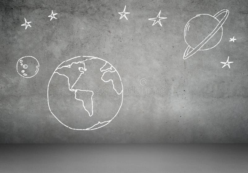 Background Image with Drawn Earth Planet Stock Illustration ...