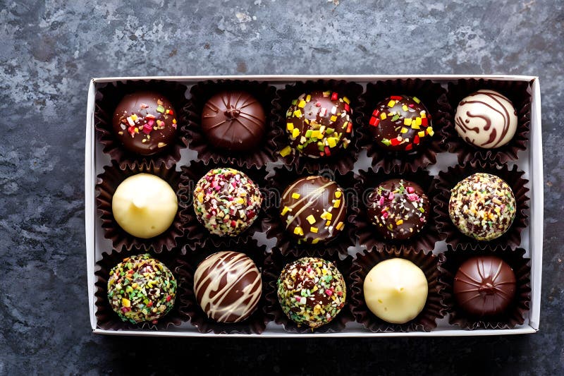 Delicious Chocolate Pralines in a Box Background Images Created Using ...