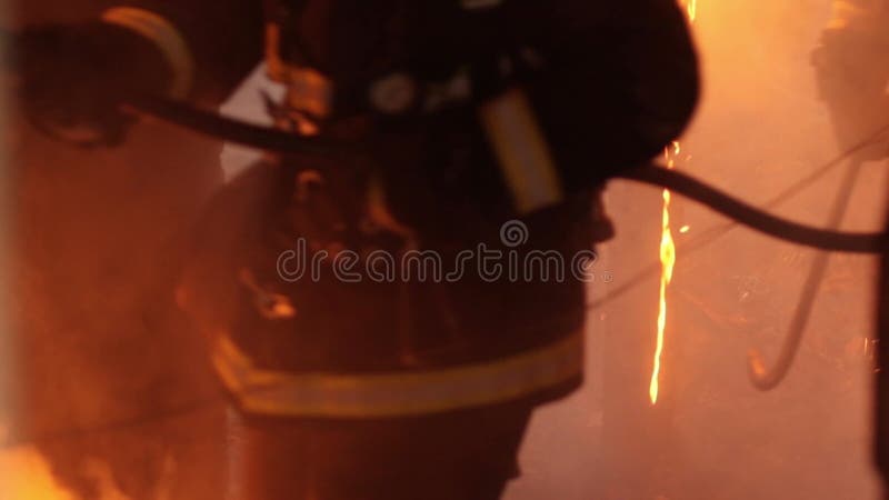 Background Image of Firefighters - Rescuers Moving Inside a Burning ...