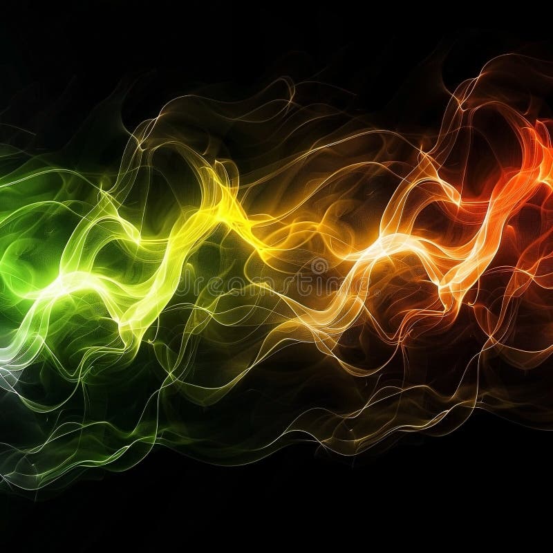 Background Image of Frequency Waves, in Colors Green, Orange, Yellow ...