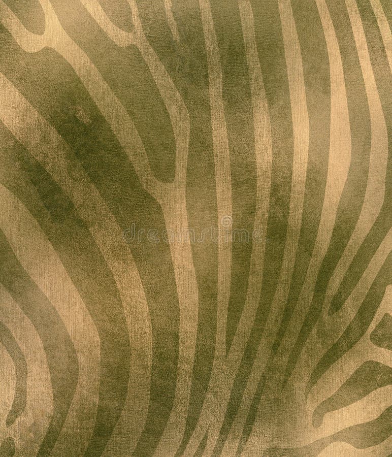Background Image of a Golden Green Zebra Pattern Stock Illustration ...