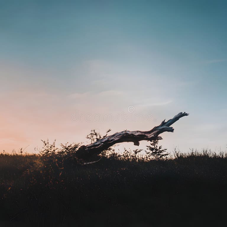 Background Image of Grass and Tree Trunks Under Evening Light Stock ...