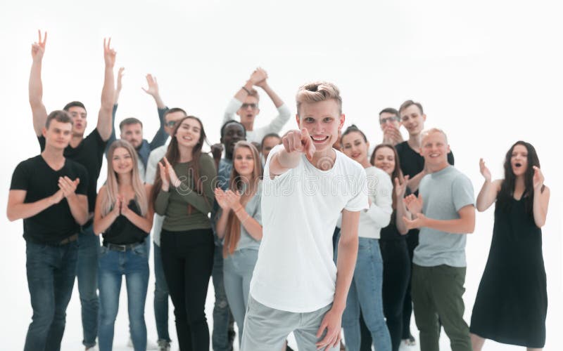 Background Image. Happy Guy Pointing at You Stock Photo - Image of ...