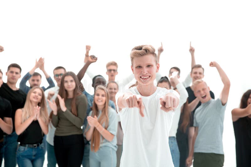 Background Image. Happy Guy Pointing at You Stock Image - Image of male ...