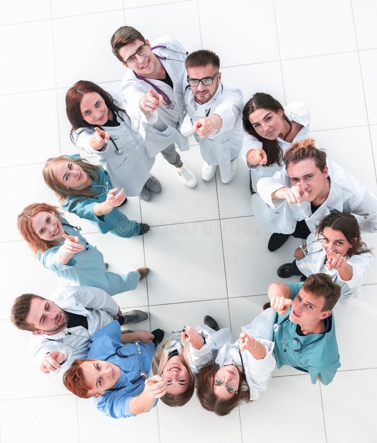 Background Image of the Head and a Group of Young Doctors Stock Image ...