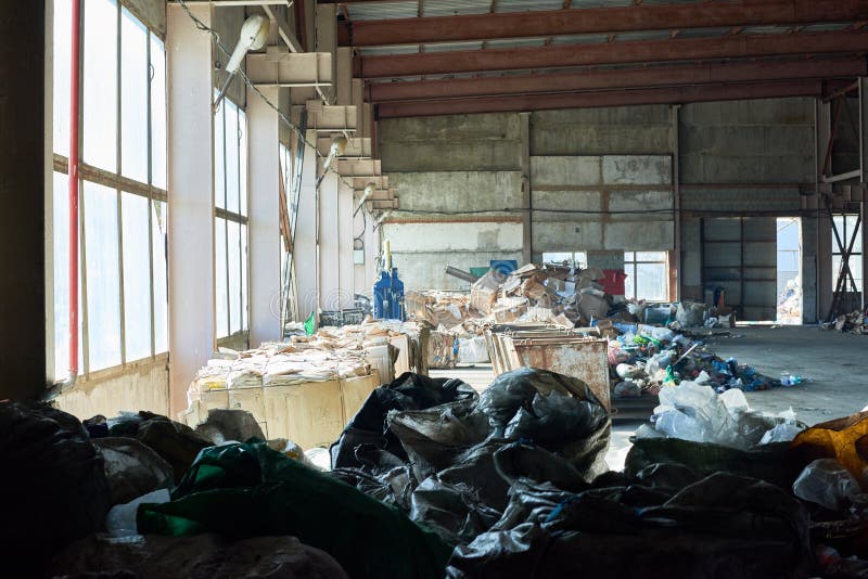 Trash Storage on Recycling Plant Stock Photo - Image of ecology ...