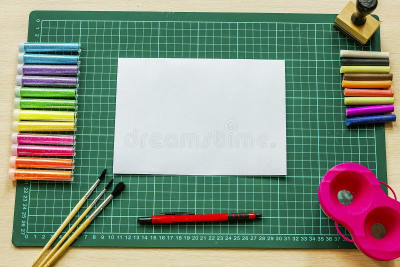 The Background Image Ink and Other Drawing Tools Stock Photo - Image of ...