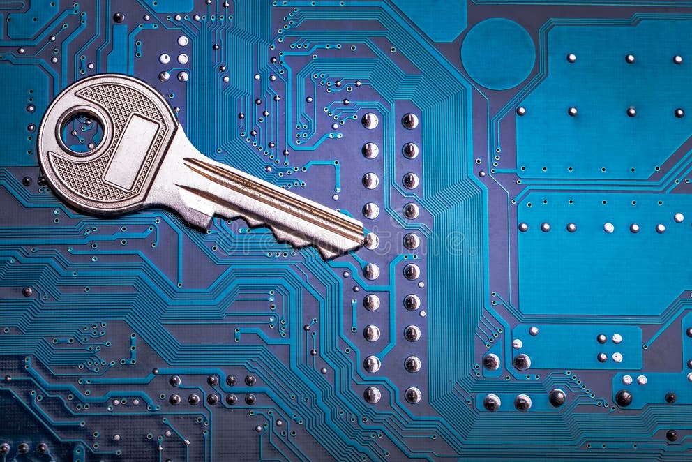 Background Image of Key on a Microchip Stock Photo - Image of ...