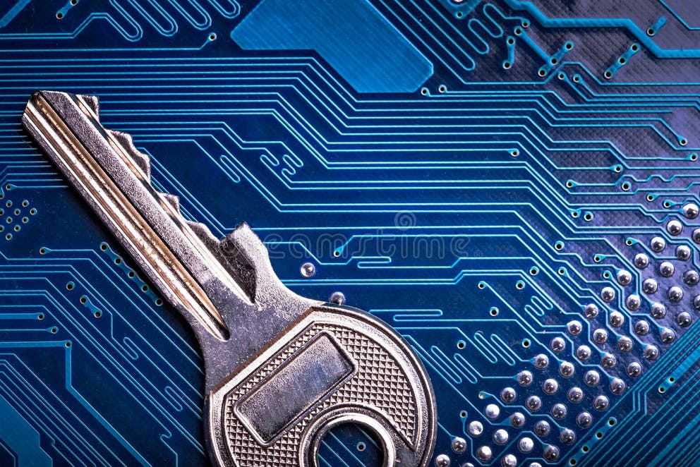 Background Image of Key on a Microchip Stock Image - Image of detailed ...