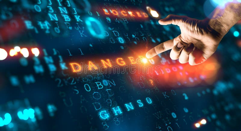 Danger of hack attack stock image. Image of digital - 126281115