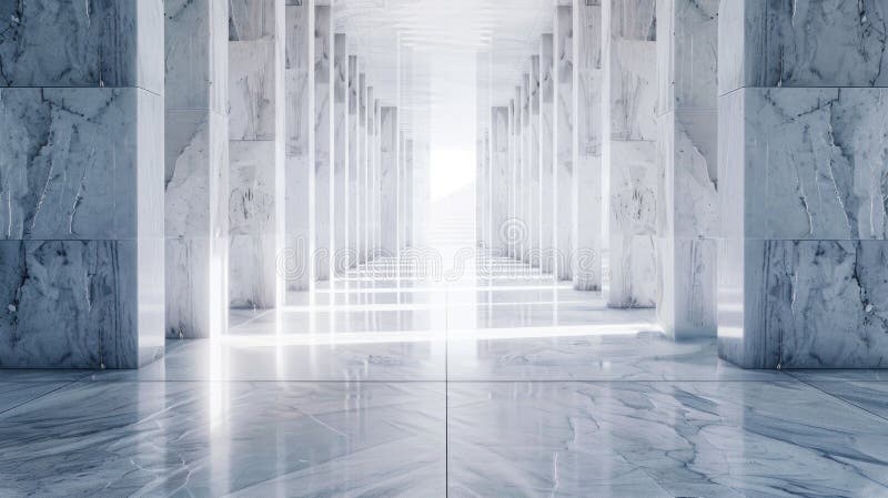 Background Image of Marble Hallway with Pillars and Reflective Floor ...