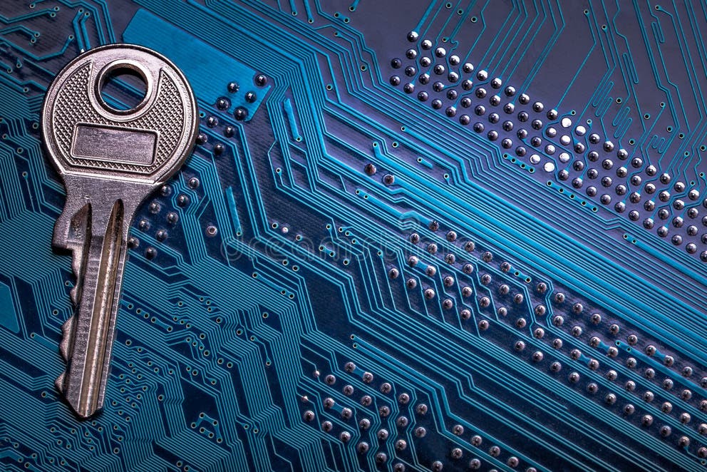 Background Image of Key on a Microchip Stock Image - Image of ...