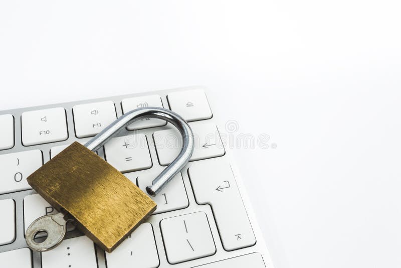 Background Image of Metal Lock on Keyboard Stock Image - Image of risk ...