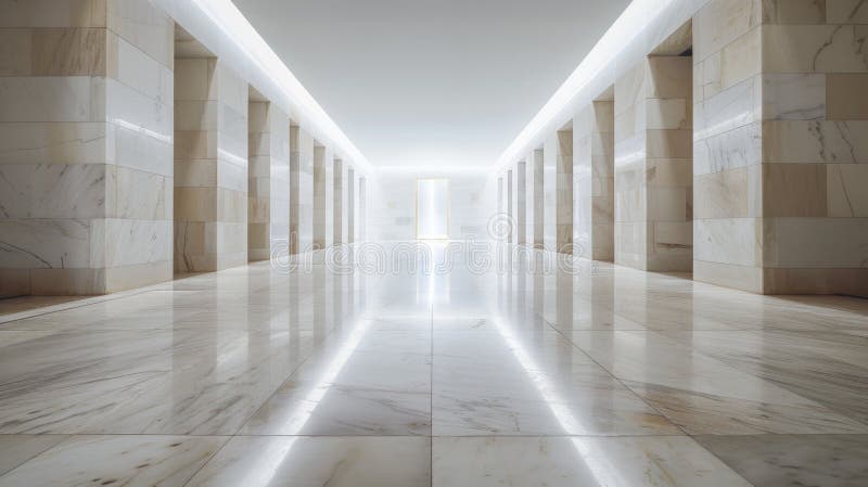 Background Image of Marble Hallway with Pillars and Reflective Floor ...