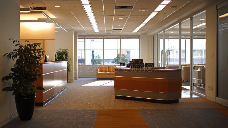 Background Image of Modern Office Interior Environment with Workstation ...