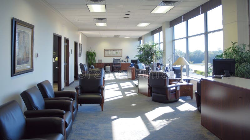 Background Image of Modern Office Interior Environment with Workstation ...