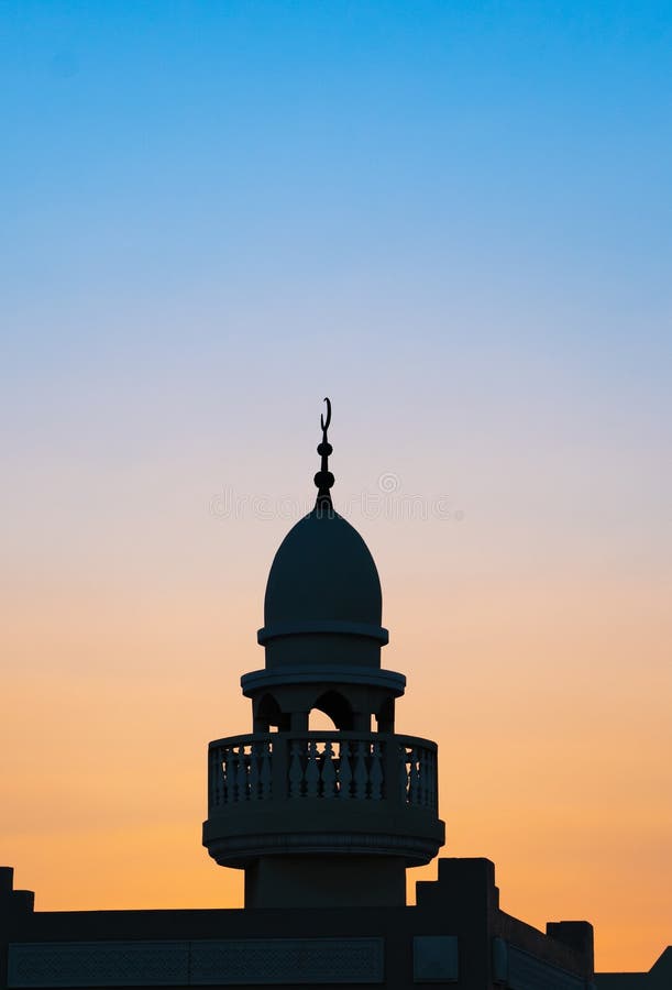 Background Image of Mosque Minaret during Sunset Stock Photo - Image of ...