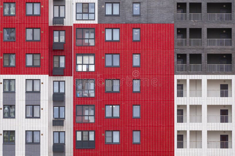 Background Image - a Multi-colored Wall of a Multi-storey Building with ...