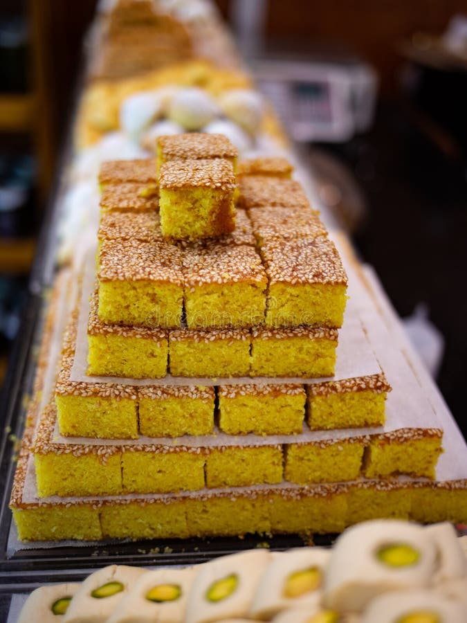 Background Image with Multiple Lebanese Traditional Sweets Stock Photo ...