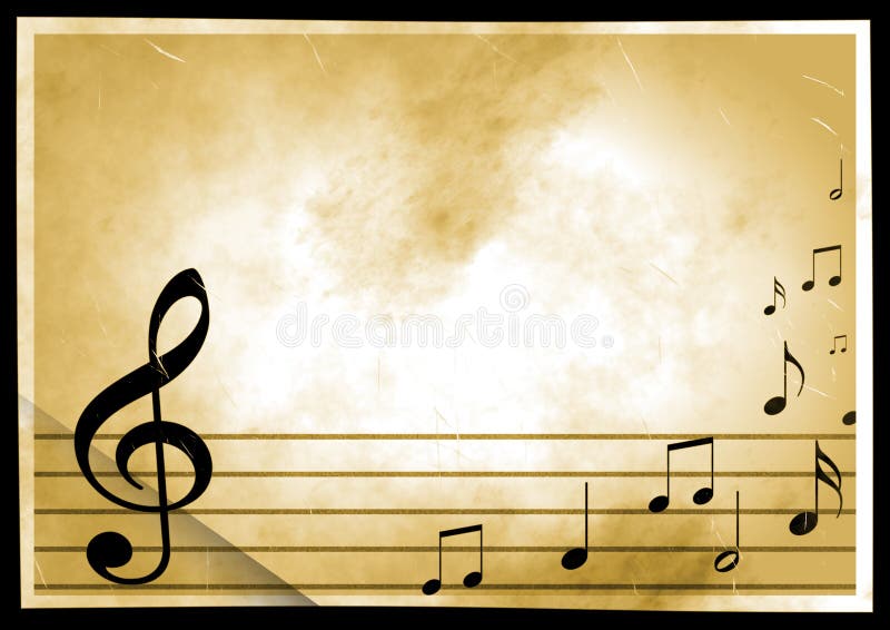 Background in Retro - Style, with Musical Symbols Stock Illustration ...