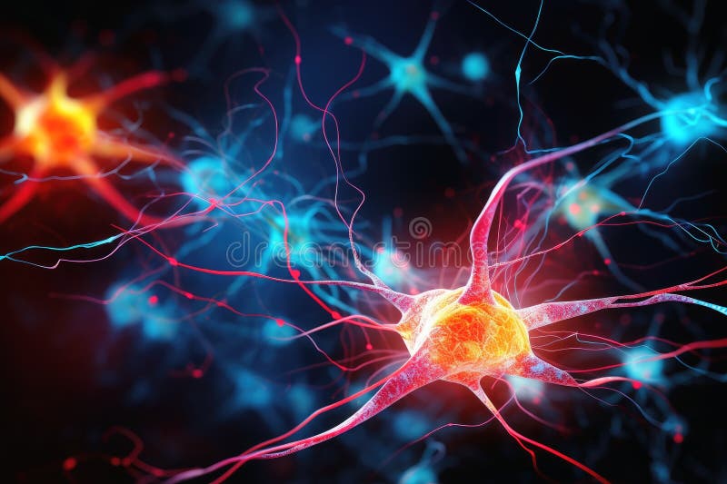 Background Image of Neuronal Activity in the Brain Stock Illustration ...