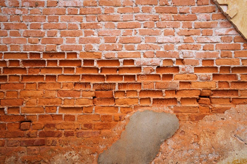 Old Eroded Damaged Plastered Brick Wall Stock Photo - Image of ...